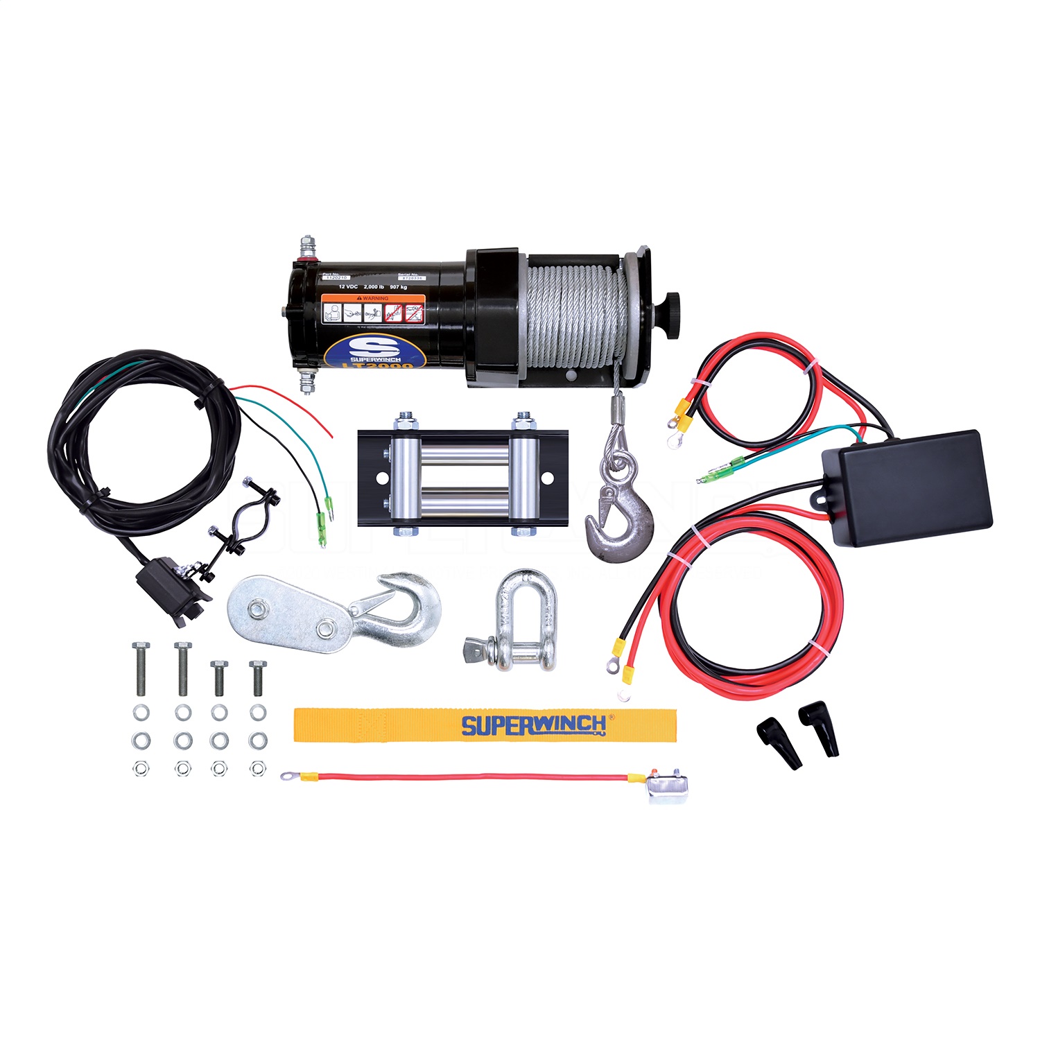 Superwinch 1120210 Superwinch 2000 LBS 12V DC 5/32in x 49ft Steel Rope ...