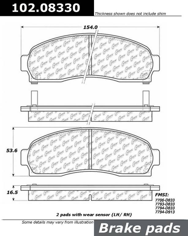 Centric 102.08330 Brake Pad Set | THMotorsports