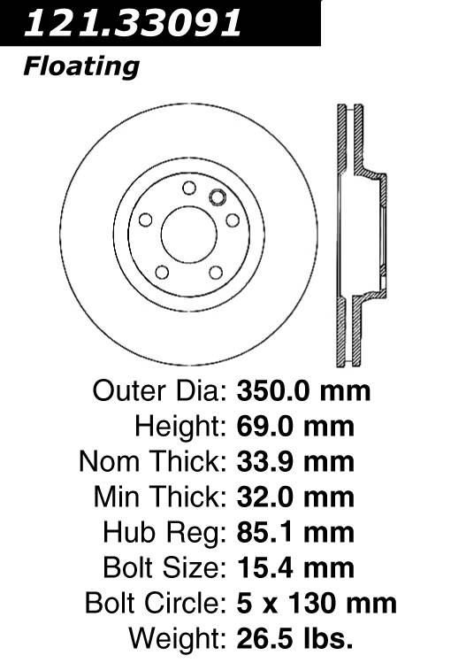 Centric 121.33091 Brake Disc | THMotorsports